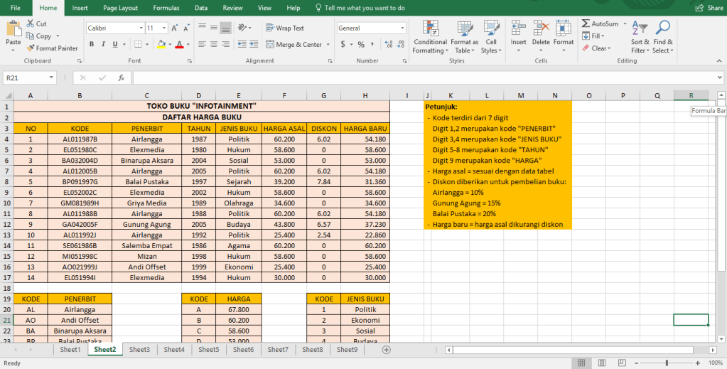 Latihan Soal Penggunaan Fungsi String, Vlookup, dan Hlookup dalam Ms. Excel – Mayocelsa's Blog